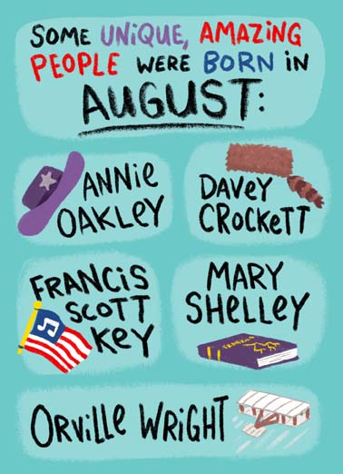 August Birthday Cards, Funny Cards - Free postage included