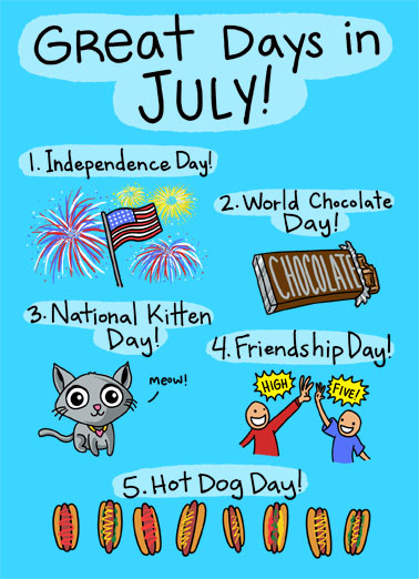 July Birthday Cards, Funny Cards - Free postage included