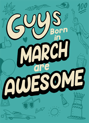 March Birthday Cards, Funny Cards - Free postage included
