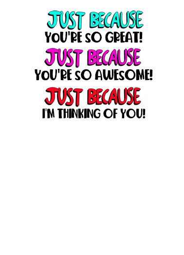 Just Because Cards, Funny Cards - Free postage included