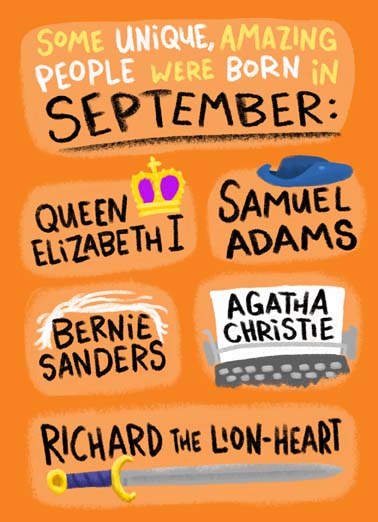 September Birthday Cards, Funny Cards - Free postage included