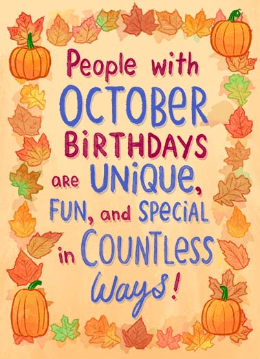October Birthday Cards | October Birthdays Free Postage